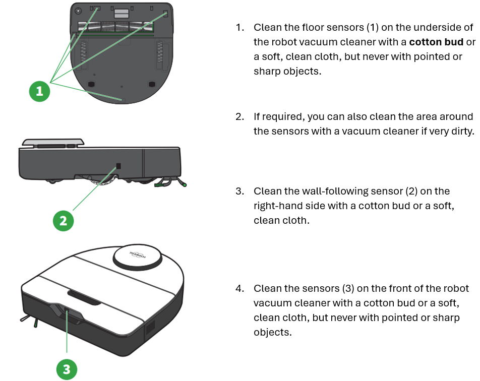 How to clean the sensors on your VR7 robot – Vorwerk Česká Republika